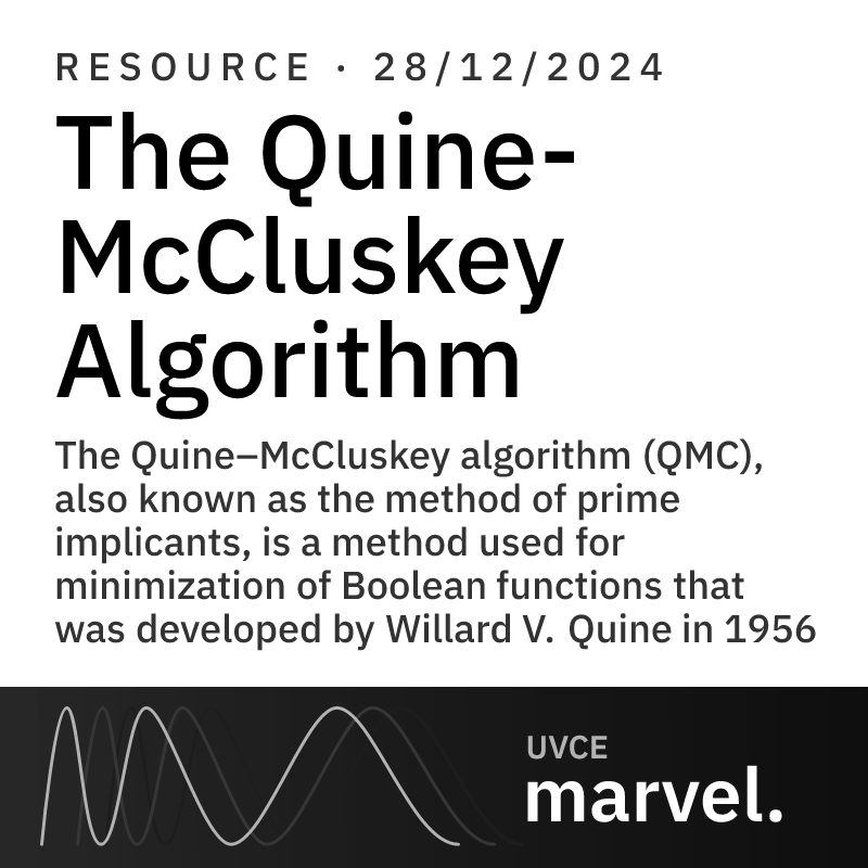 The Quine-McCluskey Algorithm | UVCE MARVEL