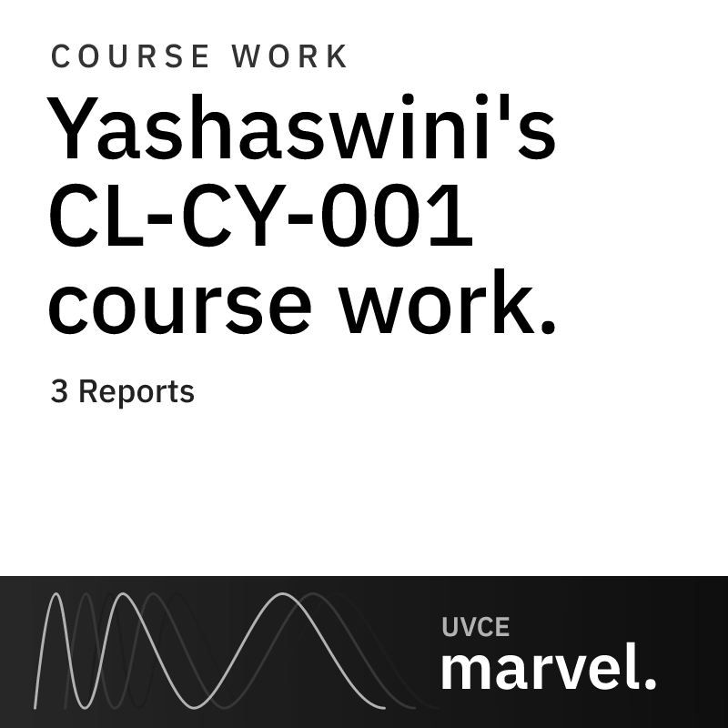 Yashaswini's CL-CY-001 course work. | UVCE MARVEL